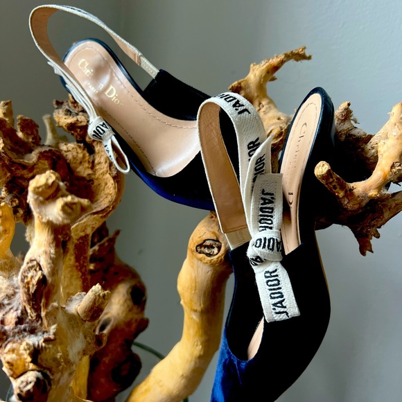 Dior | Shoes | Sued Navy Blue Dior Shoes With Two Inch Heels | Poshmark